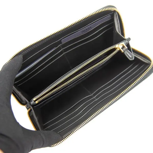 Prada Logo Details Wallet