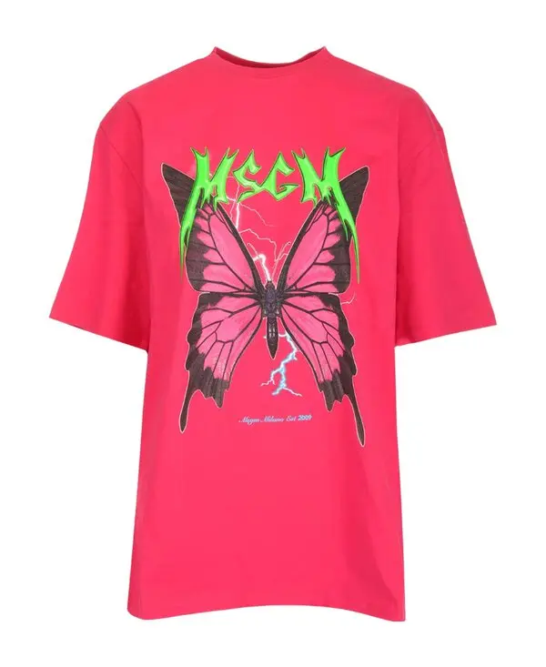 MSGM Butterfly Graphic T-shirt