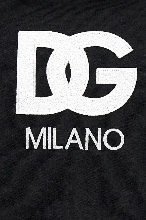 Dolce & Gabbana Cropped Logo Embroidered Hoodie