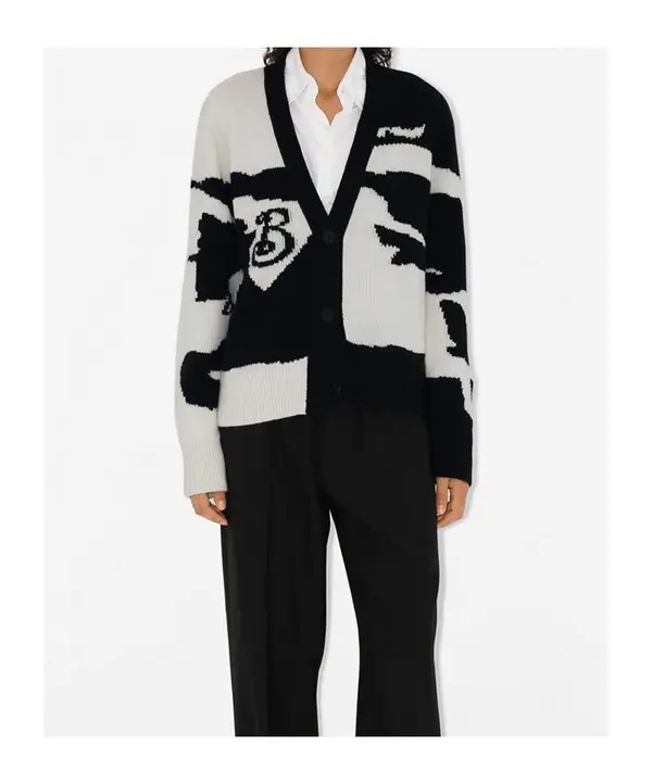 Burberry V-neck Cardigan With Graphic Print