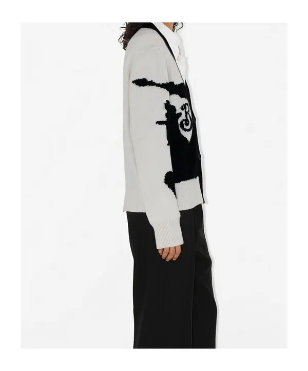 Burberry V-neck Cardigan With Graphic Print