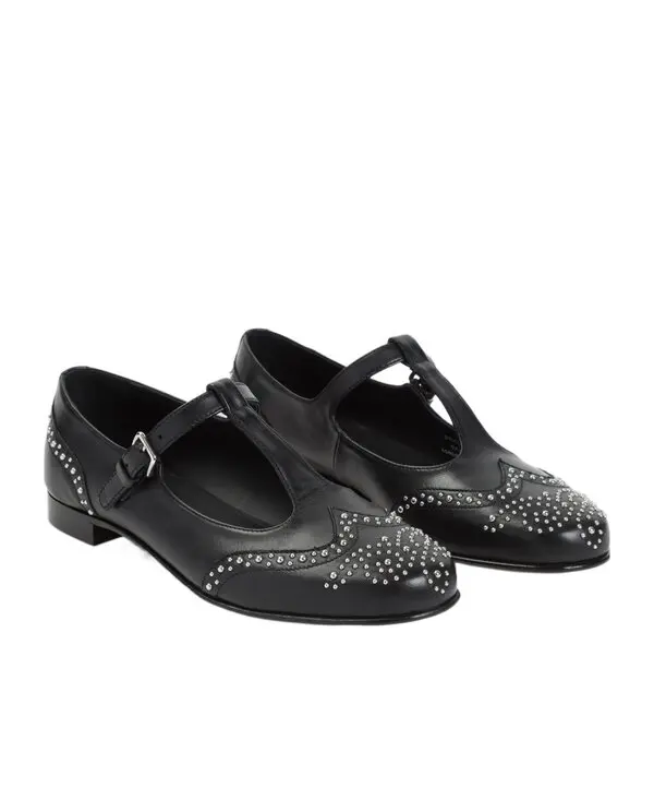 Church's Studded Buckled Mary Jane Flats - Black