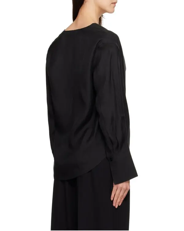 TOTEME Draped Curved Hem Blouse