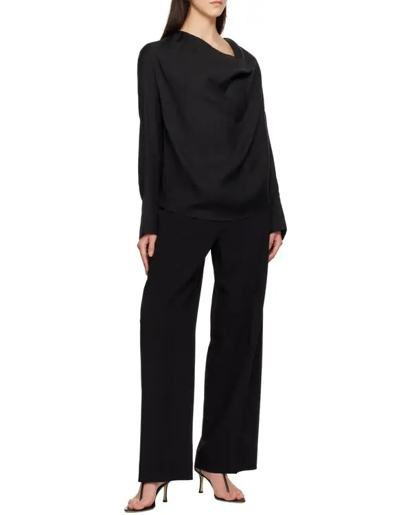 TOTEME Draped Curved Hem Blouse