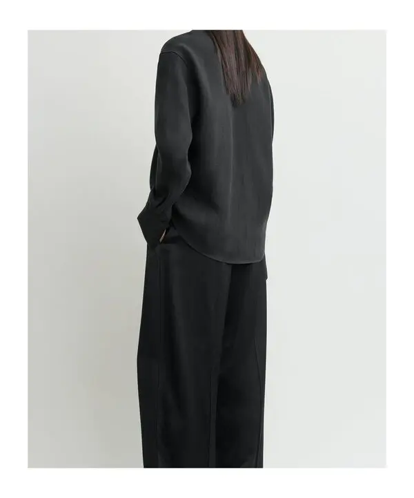 TOTEME Draped Curved Hem Blouse