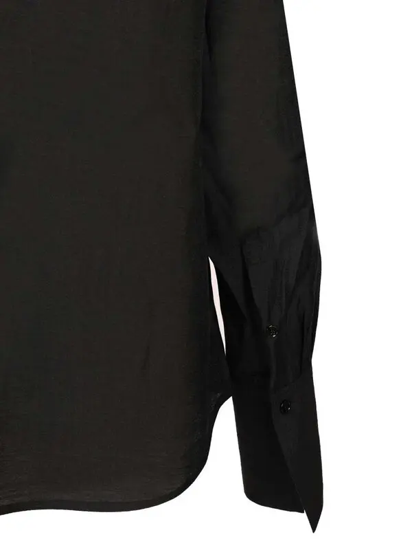 TOTEME Draped Curved Hem Blouse - Black