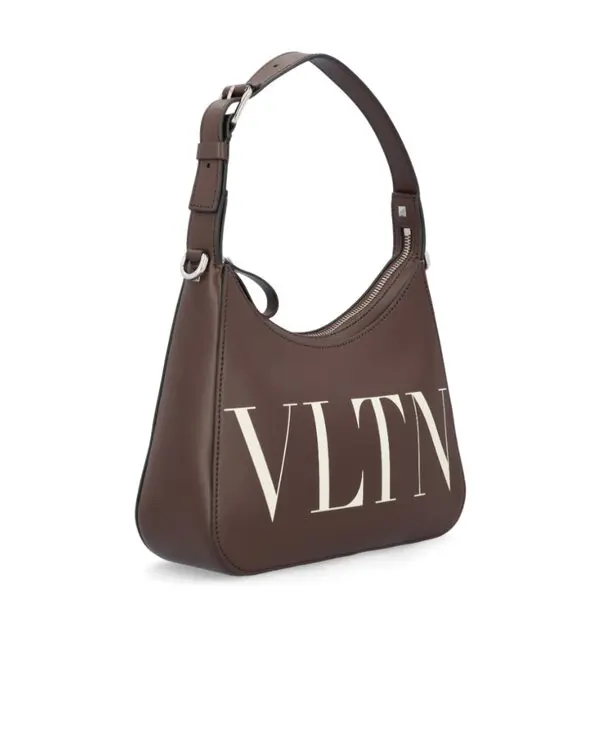 Valentino Garavani Vltn Printed Zip-up Shoulder Bag - Brown