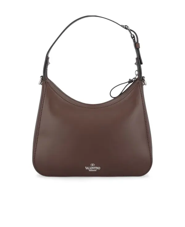 Valentino Garavani Vltn Printed Zip-up Shoulder Bag - Brown