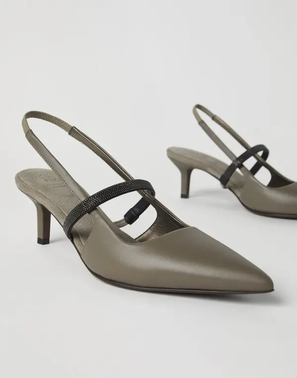 Brunello Cucinelli Monili Strap Slingback Pumps