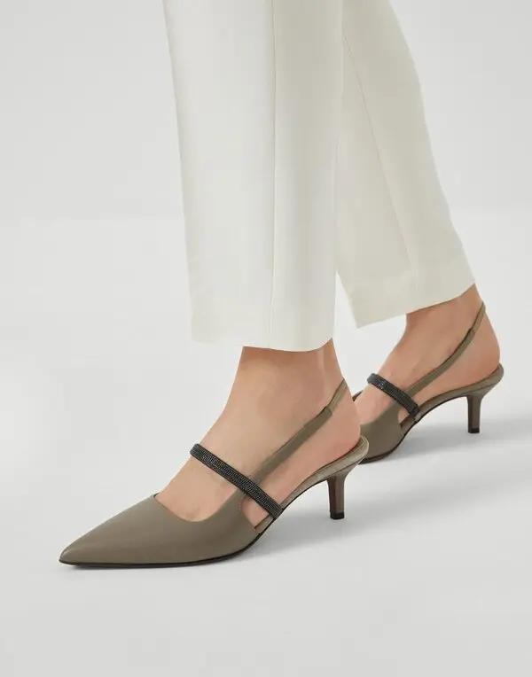 Brunello Cucinelli Monili Strap Slingback Pumps