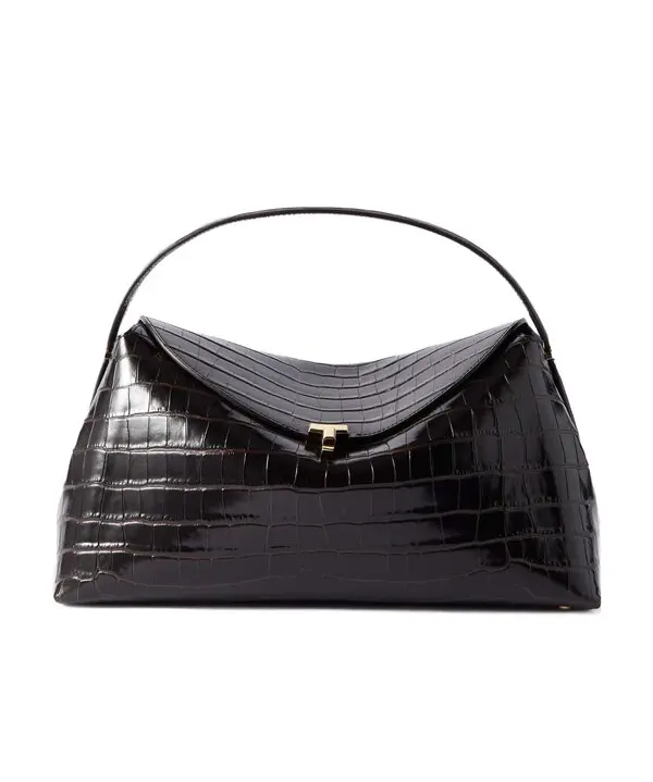 TOTEME T-lock Embossed Top Handle Bag - Black