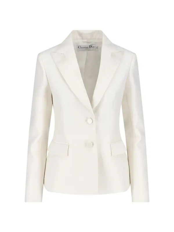 Dior Fitted Jacket With Mulberry Silk Satin Covered Buttons