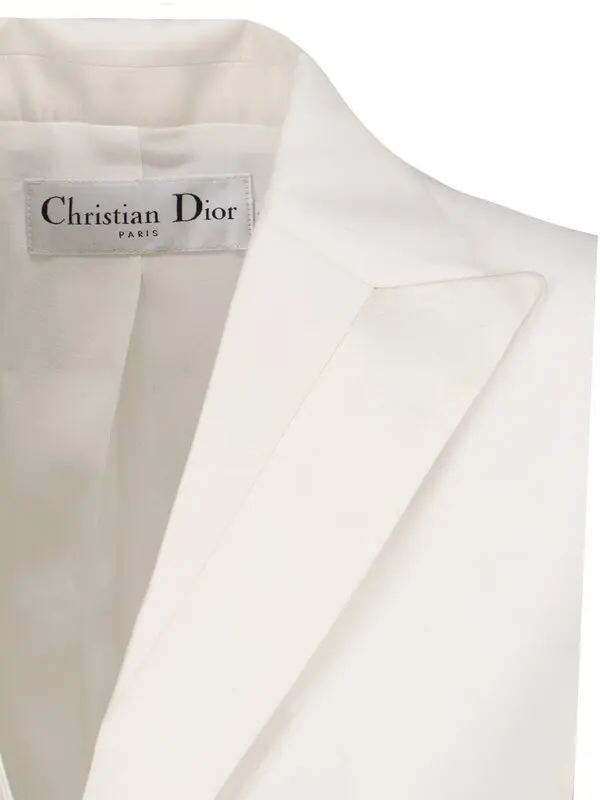 Dior Fitted Jacket With Mulberry Silk Satin Covered Buttons