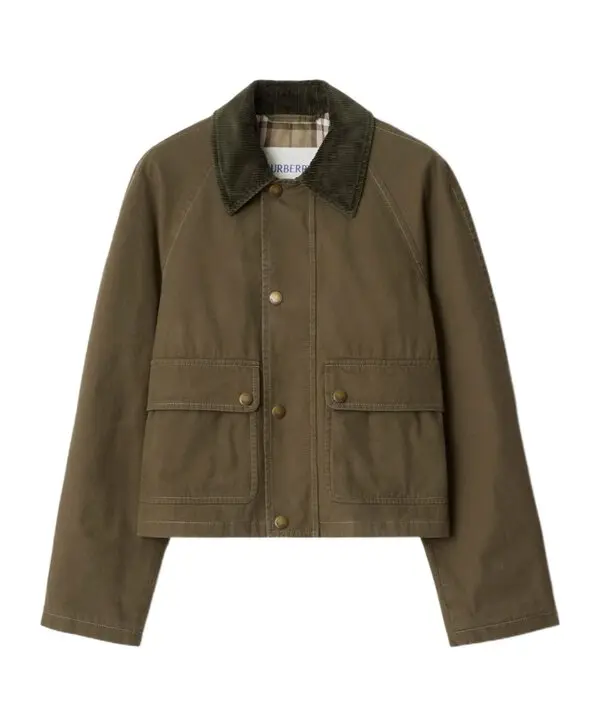 Burberry Long Sleeved Field Jacket With Equestrian Knight Design Tag - Mire