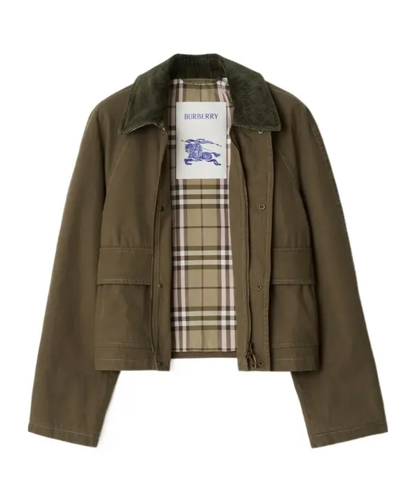 Burberry Long Sleeved Field Jacket With Equestrian Knight Design Tag - Mire