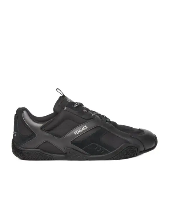 Versace Panelled Lace-up Sneakers - Black