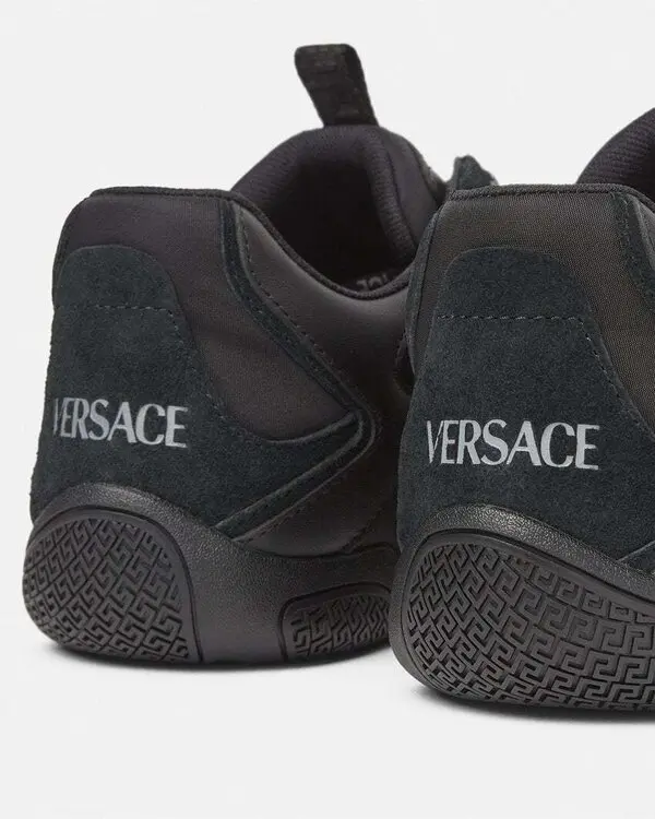 Versace Panelled Lace-up Sneakers - Black