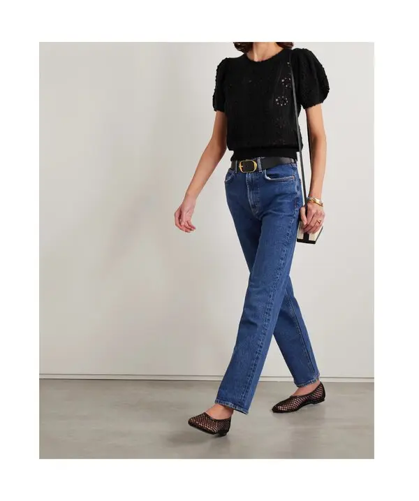 DÔEN Short Sleeve Puff Sleeve Knit Top