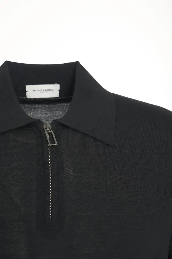 PAOLO PECORA Long Sleeve Zip-up Sweater