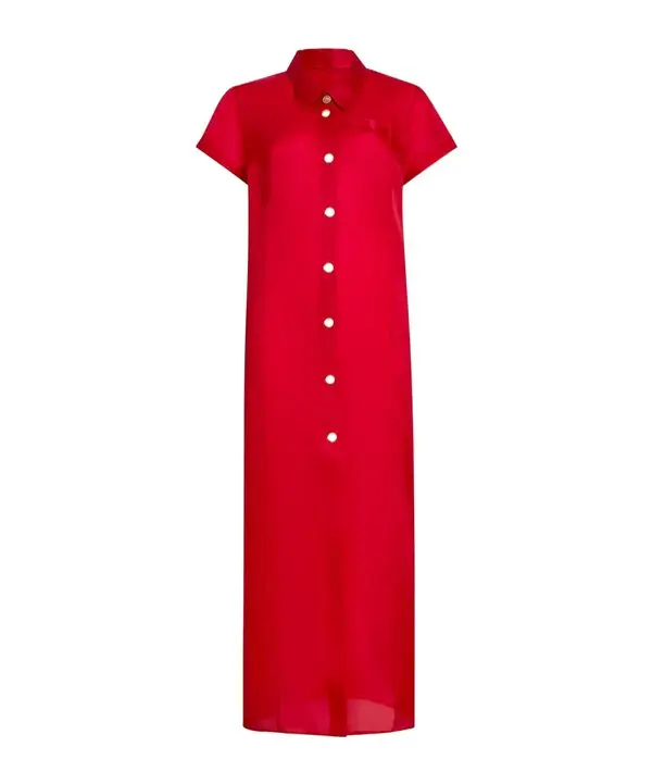 Khaite Effy Shirtdress - Raspberry