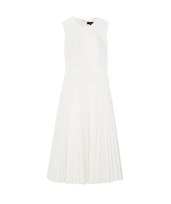 Theory Sleeveless Pleated Midi Dress