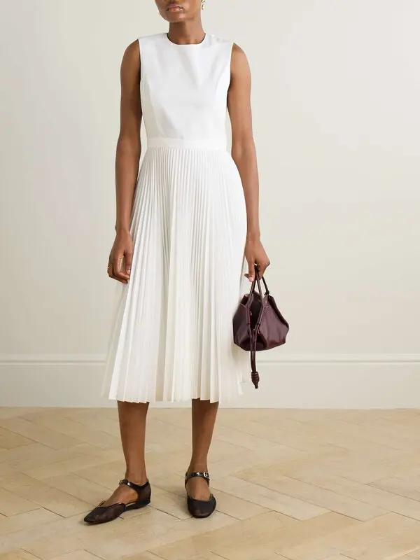 Theory Sleeveless Pleated Midi Dress