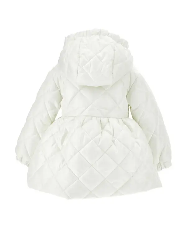 Monnalisa Quilted Padded Hooded Jacket - White