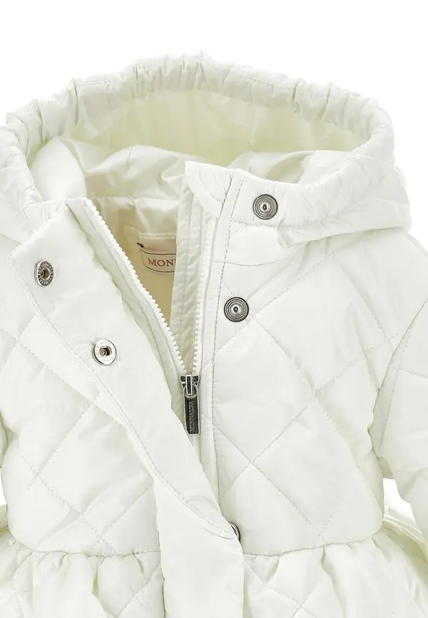 Monnalisa Quilted Padded Hooded Jacket - White