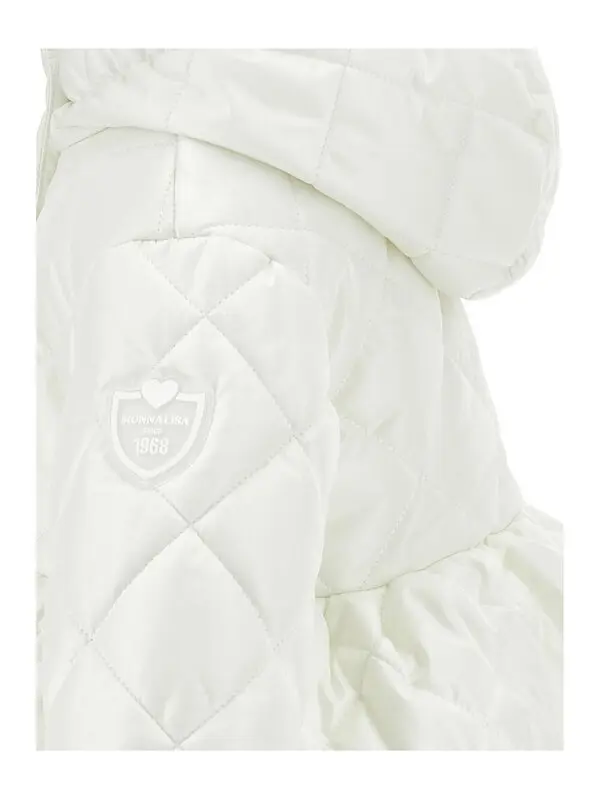 Monnalisa Quilted Padded Hooded Jacket - White