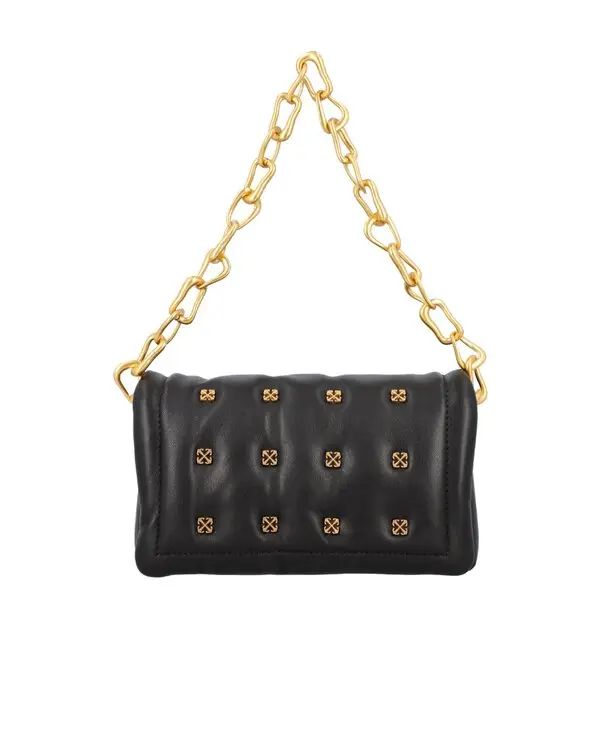 Off-White Logo Plaque Quilted Crossbody Bag