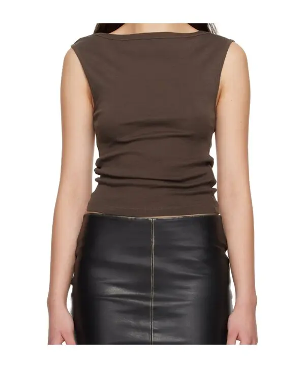 ST. AGNI Rib-knit Boatneck Vest