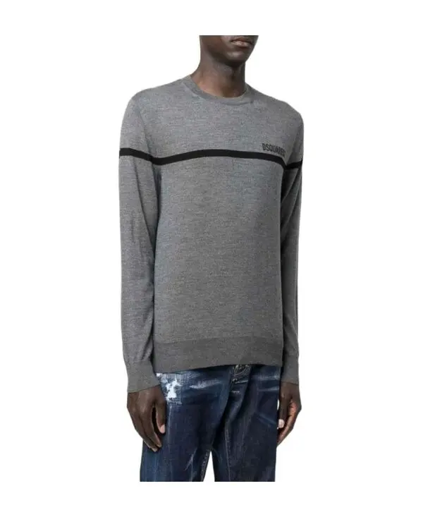 Dsquared2 Logo Embroidered Crewneck Pullover - Gray