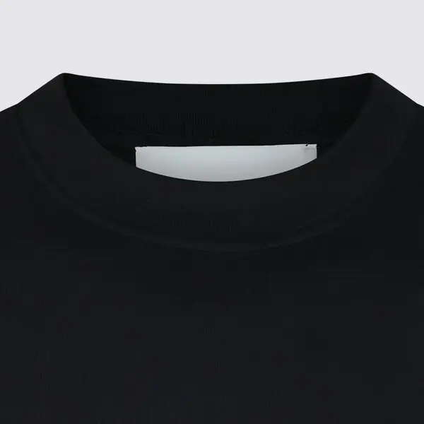 AMI Paris Logo Embroidered Crewneck T-shirt - Black