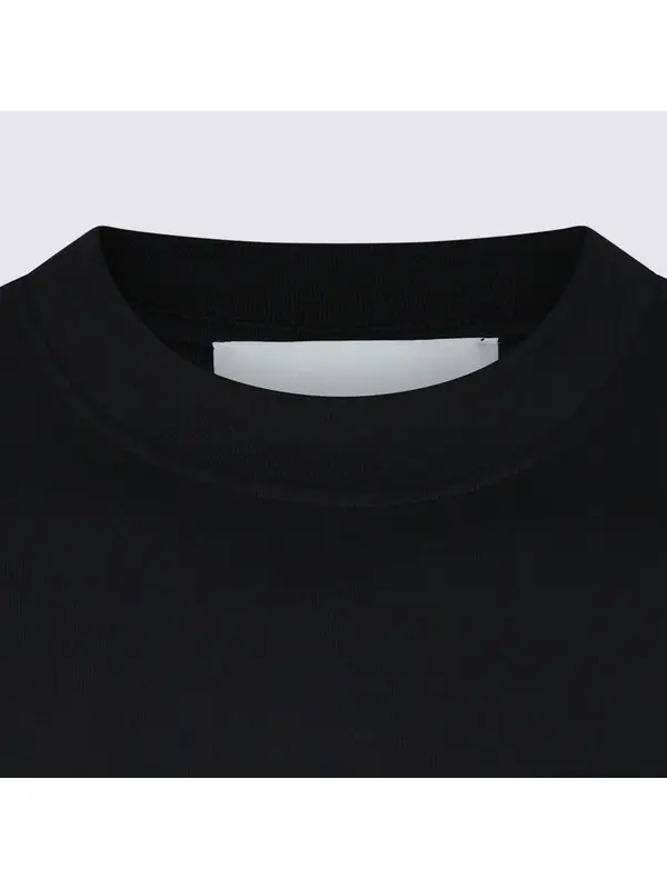 AMI Paris Logo Embroidered Crewneck T-shirt - Black
