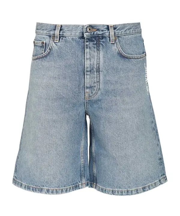 Off-White Half Arrow Denim Shorts - Gray