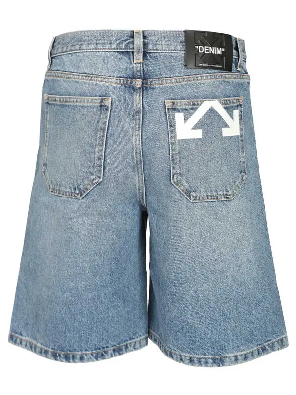 Off-White Half Arrow Denim Shorts - Gray