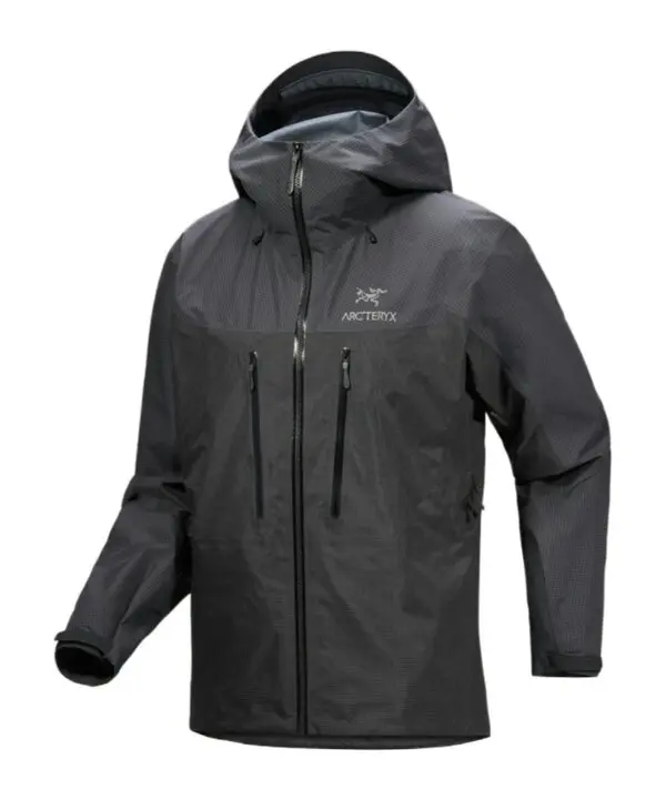 Arc'teryx Grid Panel Hooded Waterproof Jacket - Graphite Black