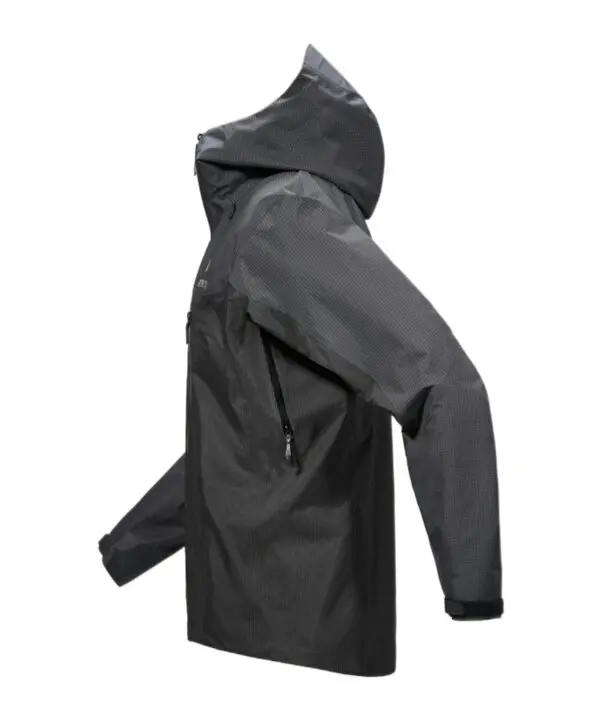 Arc'teryx Grid Panel Hooded Waterproof Jacket - Graphite Black