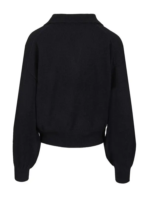 LISA YANG Katriel Loose Polo Knitted Sweater - Blue
