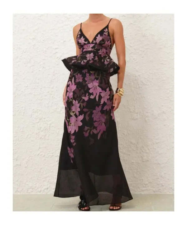 Zimmermann Dawning" Ruffle Slip Maxi Dress