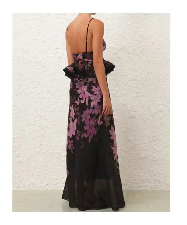 Zimmermann Dawning" Ruffle Slip Maxi Dress