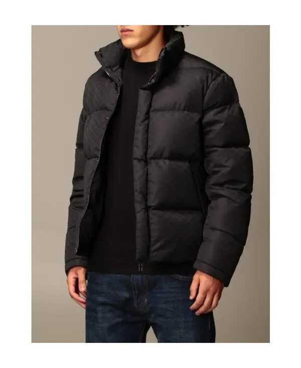 Emporio Armani Monogram Padded High-neck Down Jacket