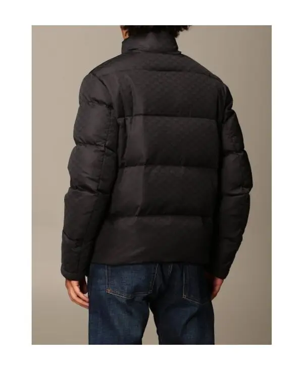 Emporio Armani Monogram Padded High-neck Down Jacket