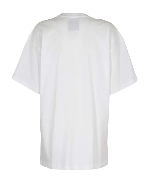 Moschino Flocked Teddy Logo T-shirt - White