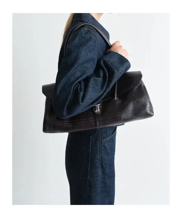 LEMAIRE Gear Logo Detailed Shoulder Bag - Espresso