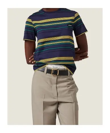 Miu Miu Striped Jersey T-shirt