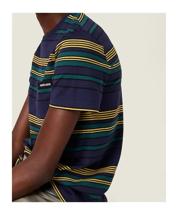Miu Miu Striped Jersey T-shirt