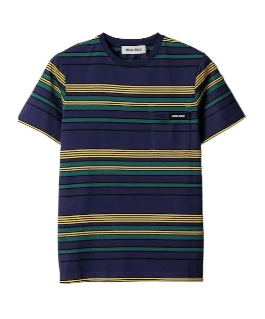 Miu Miu Striped Crewneck T-shirt - Multi-color
