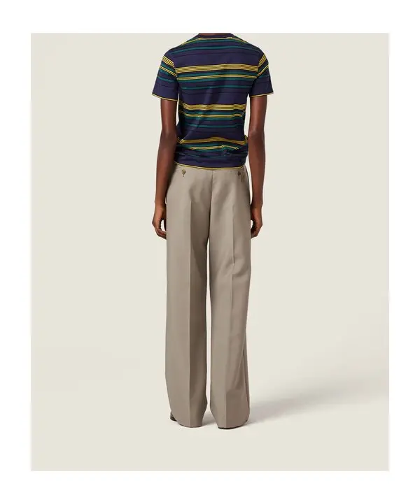 Miu Miu Striped Crewneck T-shirt - Multi-color
