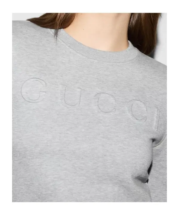 Gucci Crewneck Sweatshirt With Embossed Logo